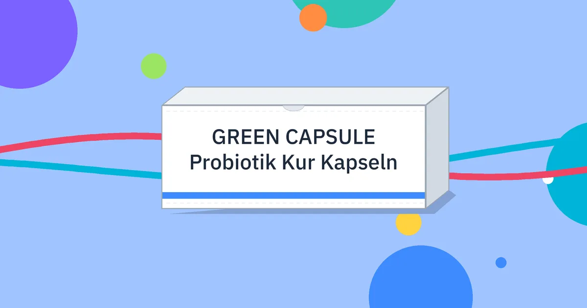 Symbolbild: Packung mit der Aufschrift GREEN CAPSULE Probiotik Kur Kapseln (PZN 18300464) – Verfügbarkeit und Bezug in Apotheken in Frankfurt am Main