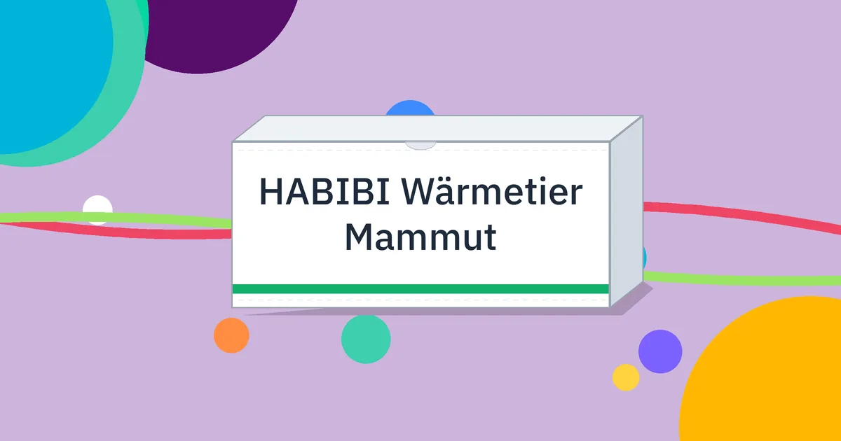 Symbolbild: Packung mit der Aufschrift HABIBI Wärmetier Mammut (PZN 15747207) – Verfügbarkeit und Bezug in Apotheken in Frankfurt am Main