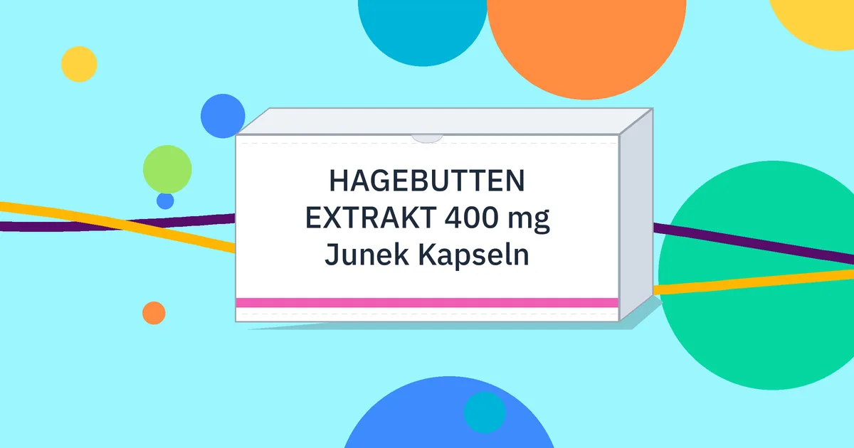 Symbolbild: Packung mit der Aufschrift HAGEBUTTEN EXTRAKT 400 mg Junek Kapseln (PZN 01068000) – Verfügbarkeit und Bezug in Apotheken in Frankfurt am Main