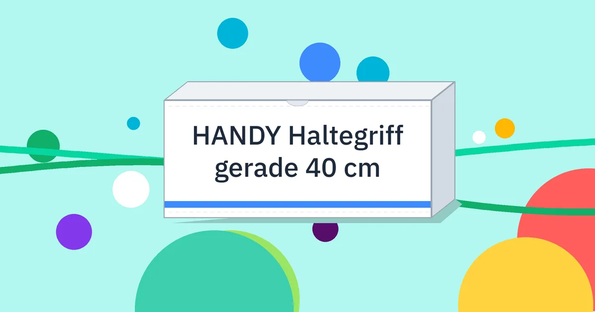 Symbolbild: Packung mit der Aufschrift HANDY Haltegriff gerade 40 cm (PZN 07738453) – Verfügbarkeit und Bezug in Apotheken in Frankfurt am Main
