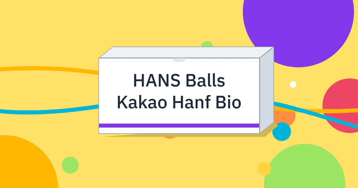 Symbolbild: Packung mit der Aufschrift HANS Balls Kakao Hanf Bio (PZN 17421622) – Verfügbarkeit und Bezug in Apotheken in Frankfurt am Main