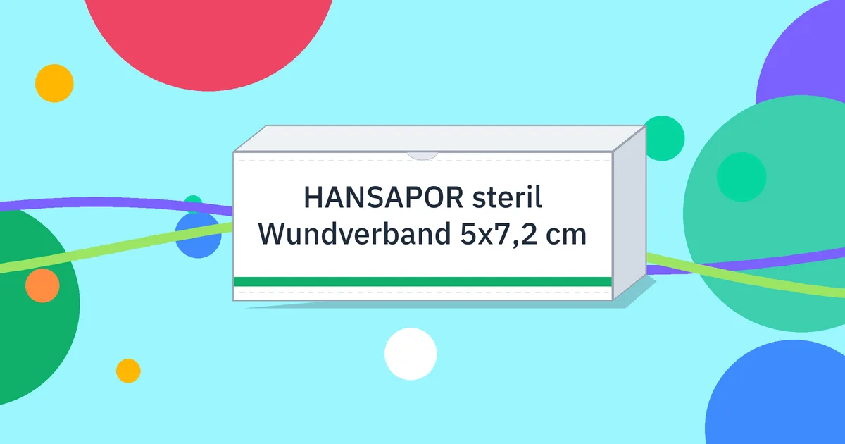 Symbolbild: Packung mit der Aufschrift HANSAPOR steril Wundverband 5x7,2 cm (PZN 10275123) – Verfügbarkeit und Bezug in Apotheken in Frankfurt am Main