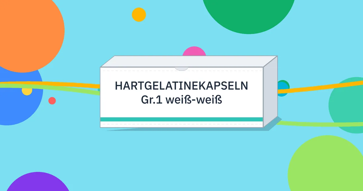 Symbolbild: Packung mit der Aufschrift HARTGELATINEKAPSELN Gr.1 weiß-weiß (PZN 03247907) – Verfügbarkeit und Bezug in Apotheken in Frankfurt am Main