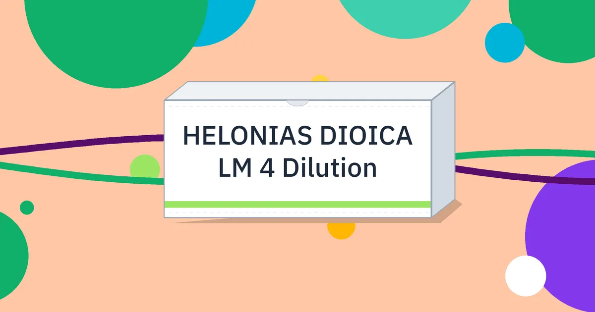 Symbolbild: Packung mit der Aufschrift HELONIAS DIOICA LM 4 Dilution (PZN 12886954) – Verfügbarkeit und Bezug in Apotheken in Frankfurt am Main