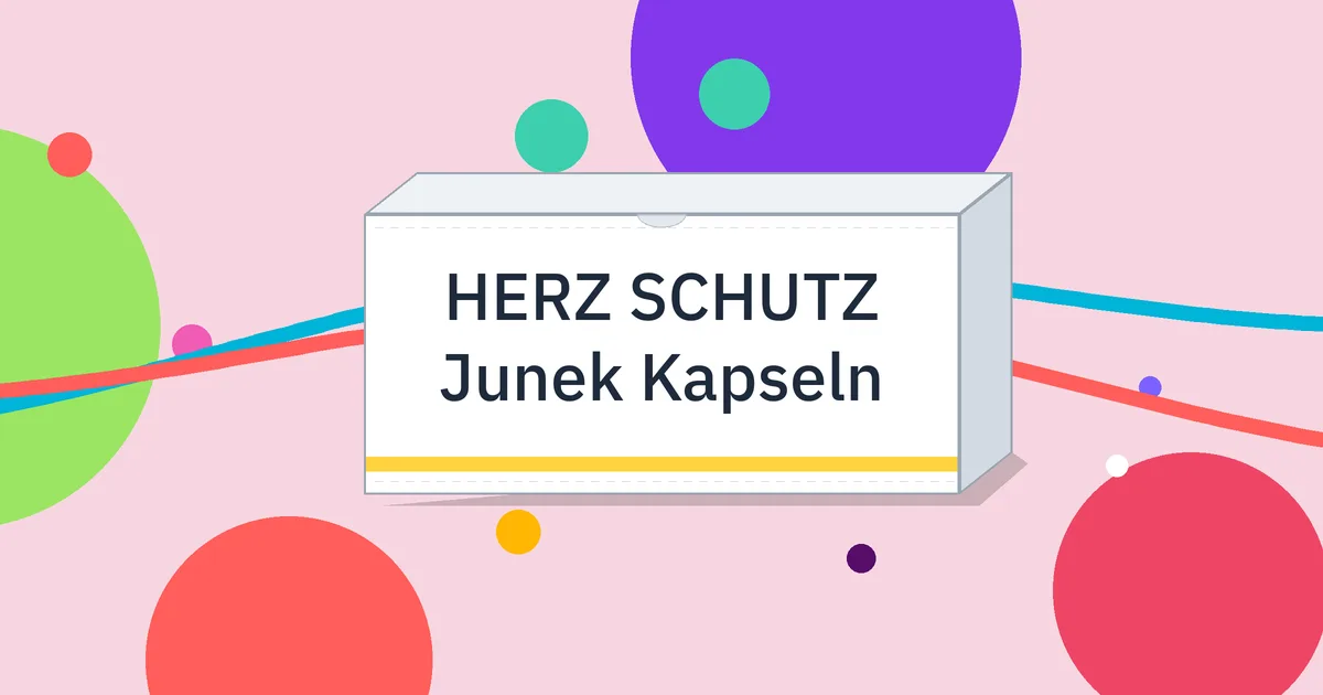 Symbolbild: Packung mit der Aufschrift HERZ SCHUTZ Junek Kapseln (PZN 01106309) – Verfügbarkeit und Bezug in Apotheken in Frankfurt am Main