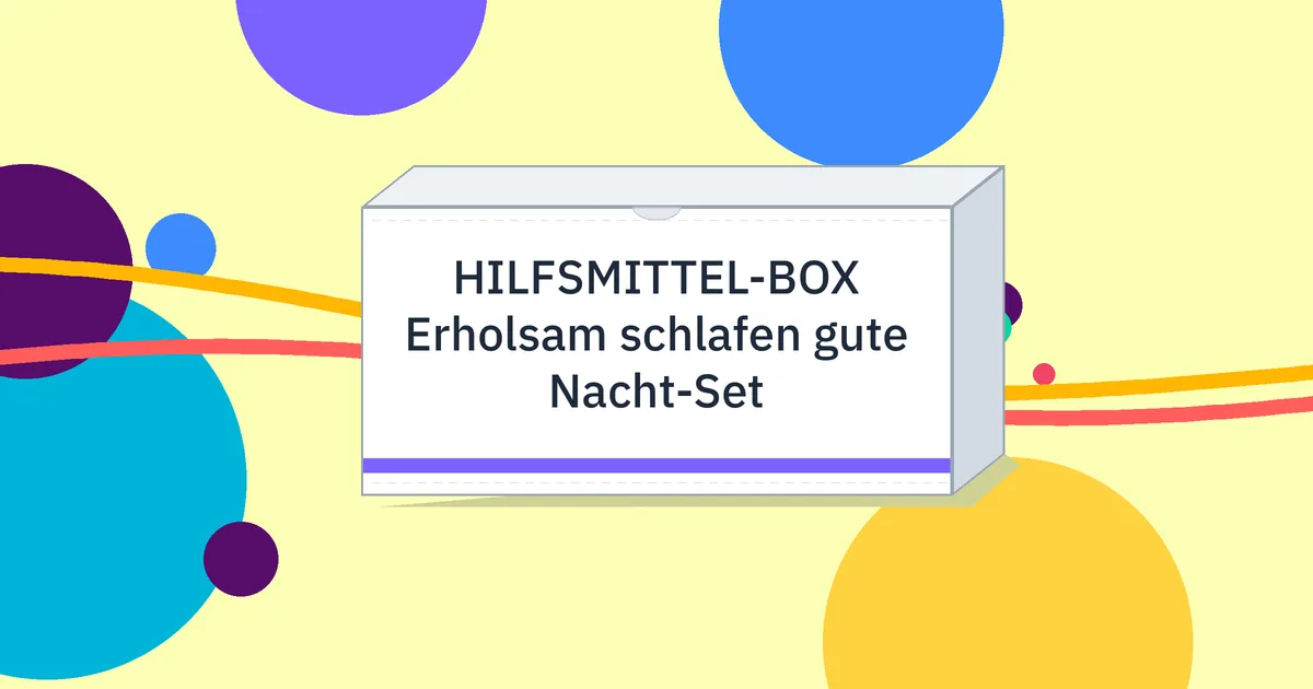 Symbolbild: Packung mit der Aufschrift HILFSMITTEL-BOX Erholsam schlafen gute Nacht-Set (PZN 14398874) – Verfügbarkeit und Bezug in Apotheken in Frankfurt am Main