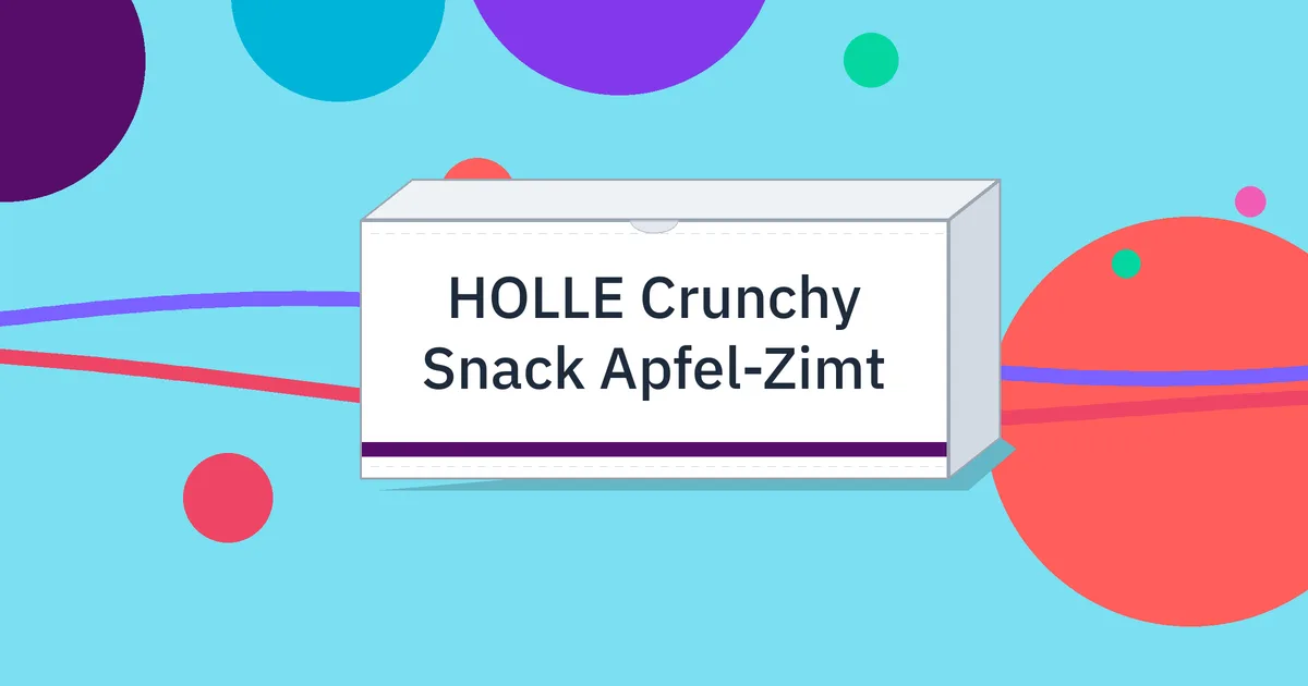 Symbolbild: Packung mit der Aufschrift HOLLE Crunchy Snack Apfel-Zimt (PZN 15193370) – Verfügbarkeit und Bezug in Apotheken in Frankfurt am Main