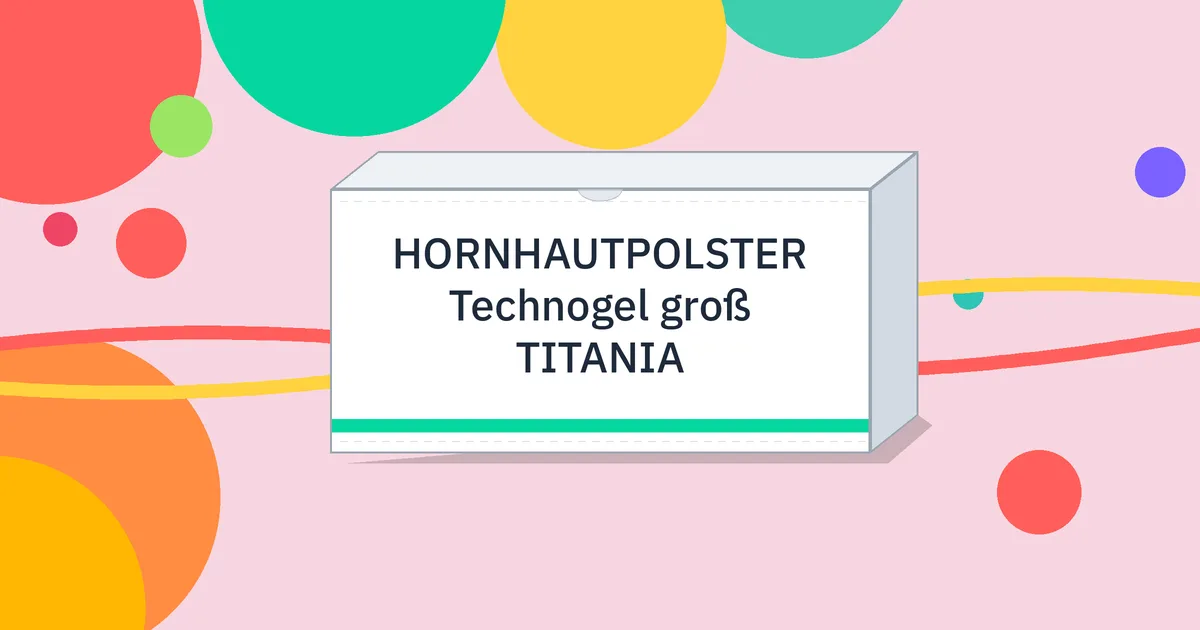 Symbolbild: Packung mit der Aufschrift HORNHAUTPOLSTER Technogel groß TITANIA (PZN 05958245) – Verfügbarkeit und Bezug in Apotheken in Frankfurt am Main