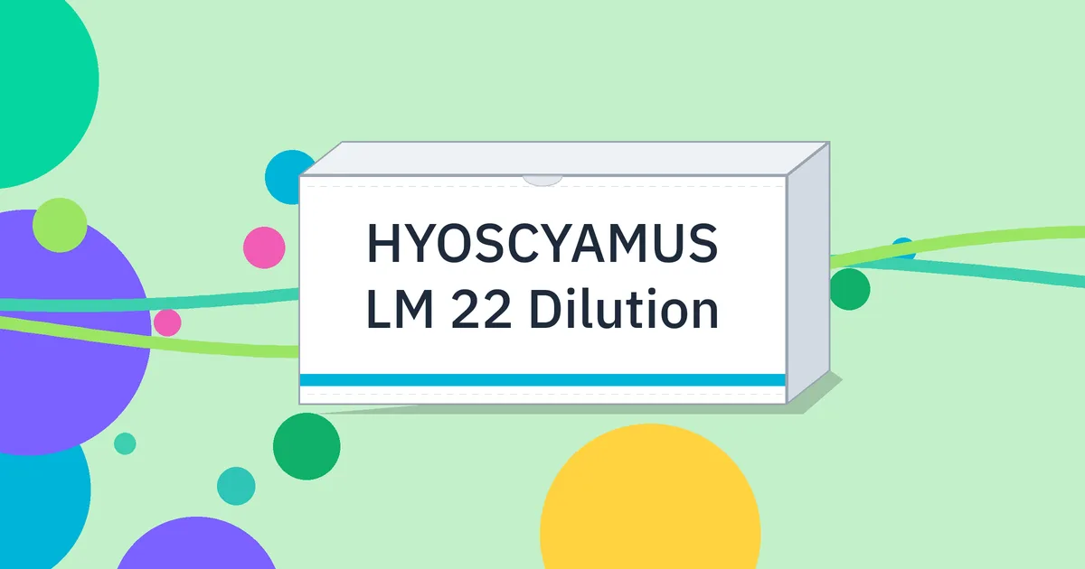 Symbolbild: Packung mit der Aufschrift HYOSCYAMUS LM 22 Dilution (PZN 12890648) – Verfügbarkeit und Bezug in Apotheken in Frankfurt am Main
