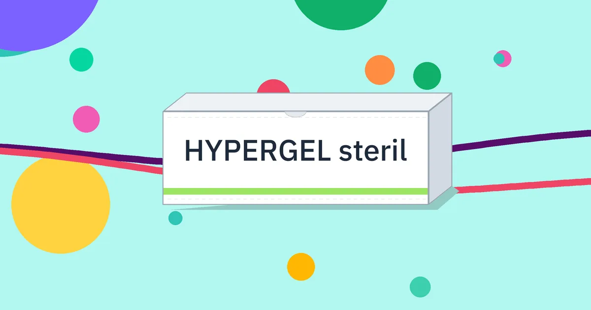 Symbolbild: Packung mit der Aufschrift HYPERGEL steril (PZN 09325270) – Verfügbarkeit und Bezug in Apotheken in Frankfurt am Main