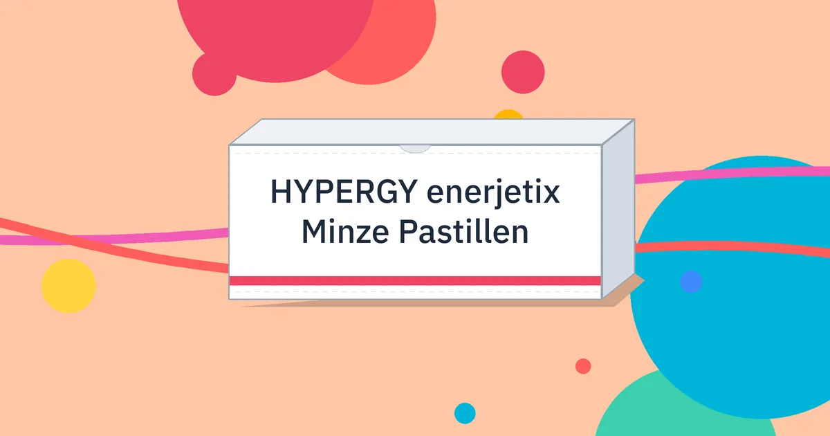 Symbolbild: Packung mit der Aufschrift HYPERGY enerjetix Minze Pastillen (PZN 12828796) – Verfügbarkeit und Bezug in Apotheken in Frankfurt am Main