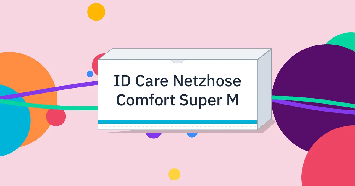 Symbolbild: Packung mit der Aufschrift ID Care Netzhose Comfort Super M (PZN 19171170) – Verfügbarkeit und Bezug in Apotheken in Frankfurt am Main