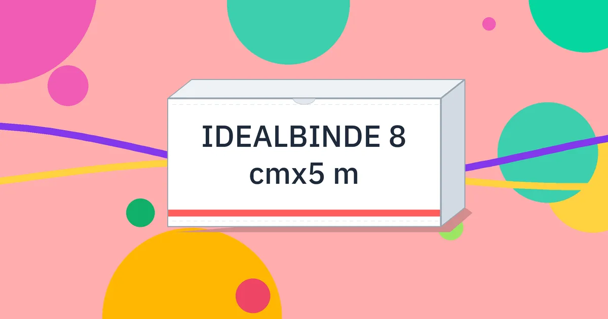 Symbolbild: Packung mit der Aufschrift IDEALBINDE 8 cmx5 m (PZN 08443412) – Verfügbarkeit und Bezug in Apotheken in Frankfurt am Main