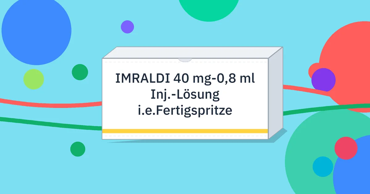 Symbolbild: Packung mit der Aufschrift IMRALDI 40 mg-0,8 ml Inj.-Lösung i.e.Fertigspritze (PZN 15317205) – Verfügbarkeit und Bezug in Apotheken in Frankfurt am Main