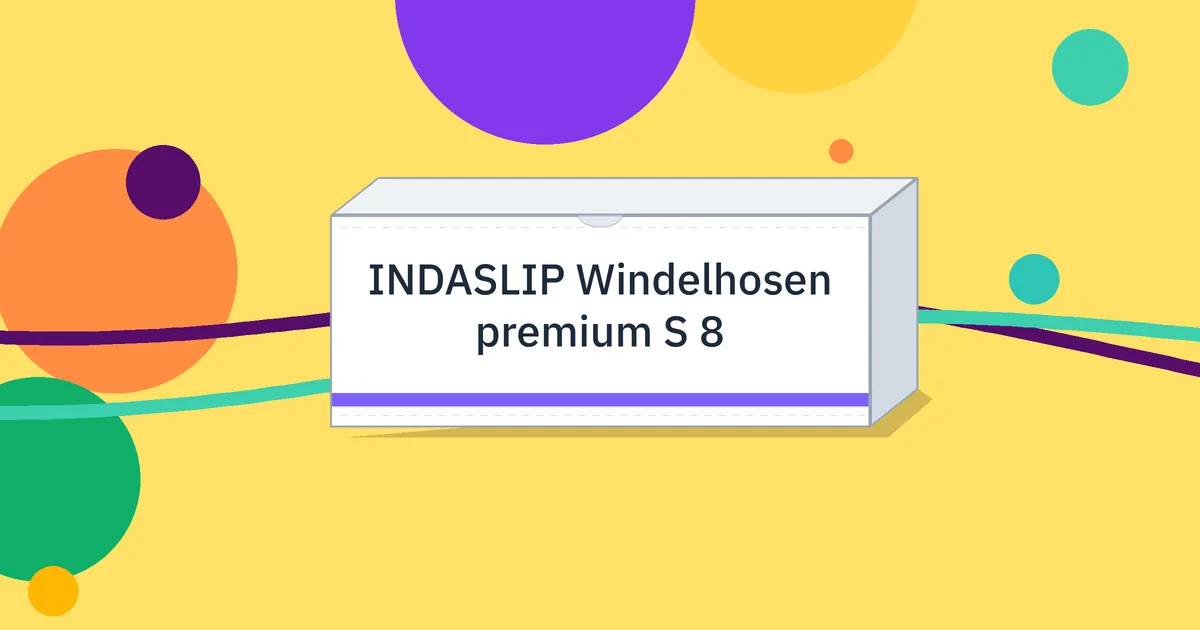 Symbolbild: Packung mit der Aufschrift INDASLIP Windelhosen premium S 8 (PZN 11702515) – Verfügbarkeit und Bezug in Apotheken in Frankfurt am Main