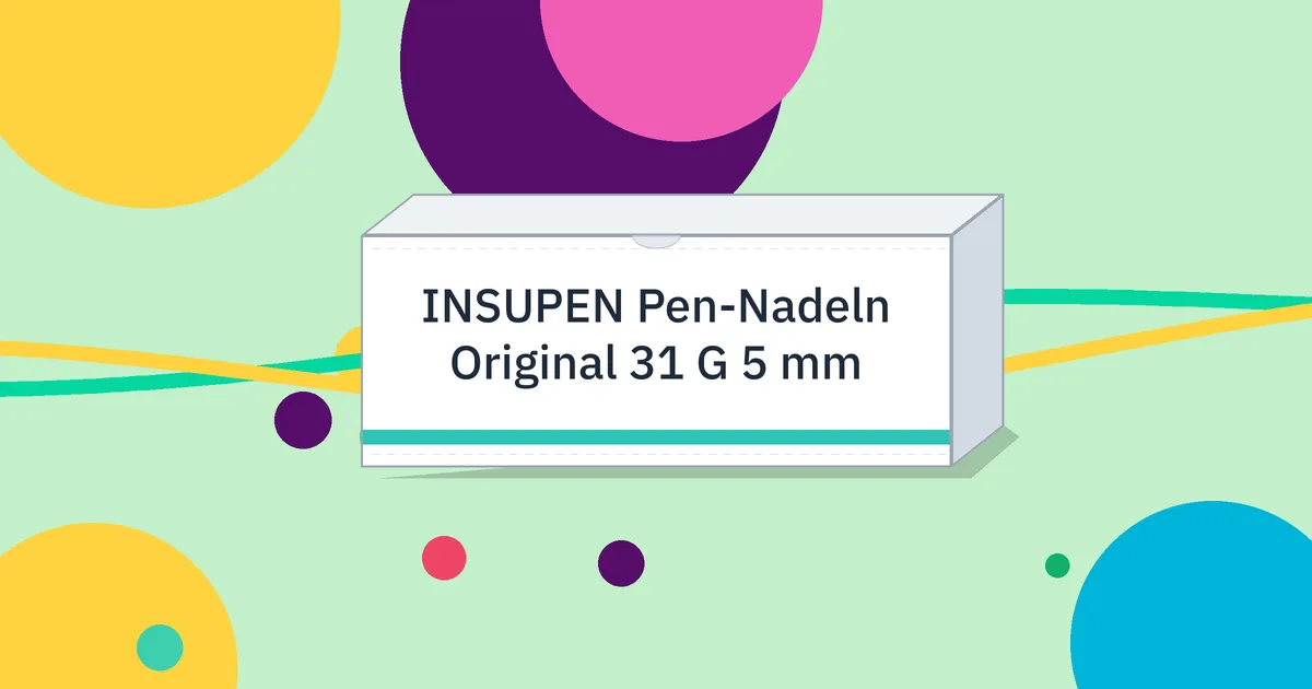 Symbolbild: Packung mit der Aufschrift INSUPEN Pen-Nadeln Original 31 G 5 mm (PZN 19055713) – Verfügbarkeit und Bezug in Apotheken in Frankfurt am Main