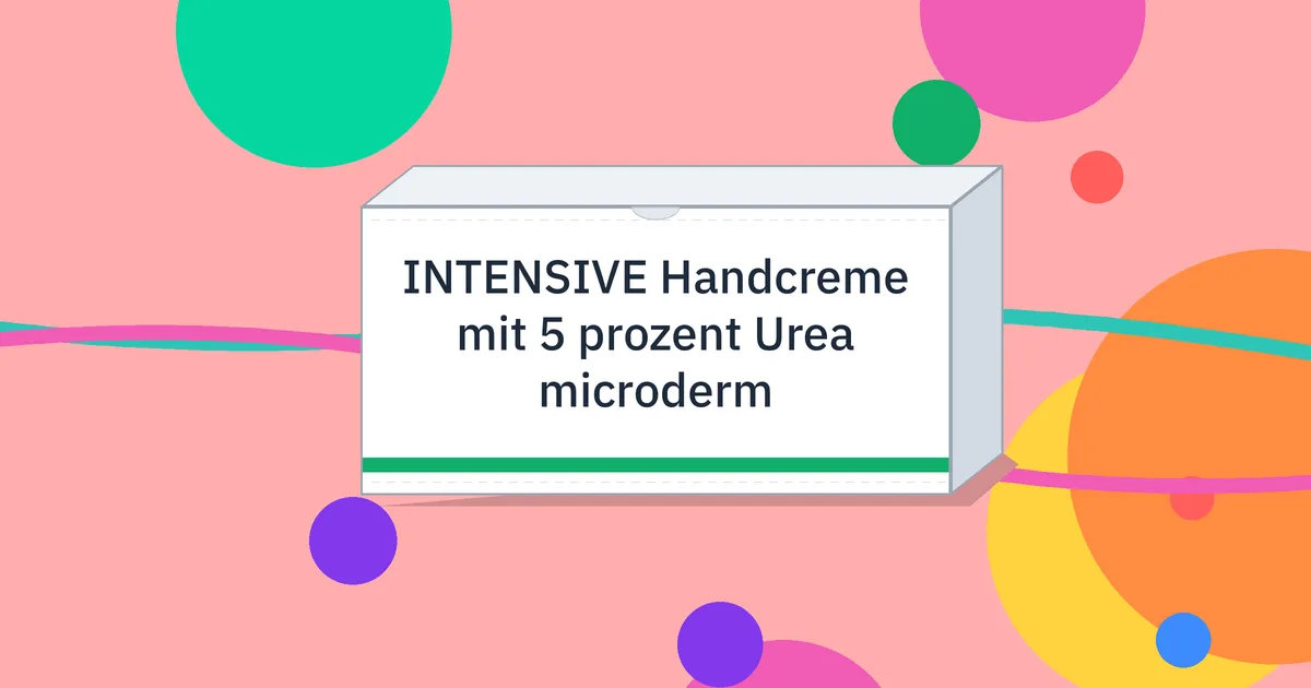 Symbolbild: Packung mit der Aufschrift INTENSIVE Handcreme mit 5 prozent Urea microderm (PZN 17945058) – Verfügbarkeit und Bezug in Apotheken in Frankfurt am Main