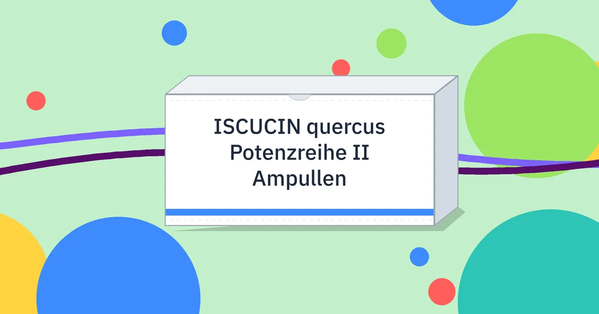 Symbolbild: Packung mit der Aufschrift ISCUCIN quercus Potenzreihe II Ampullen (PZN 03083481) – Verfügbarkeit und Bezug in Apotheken in Frankfurt am Main