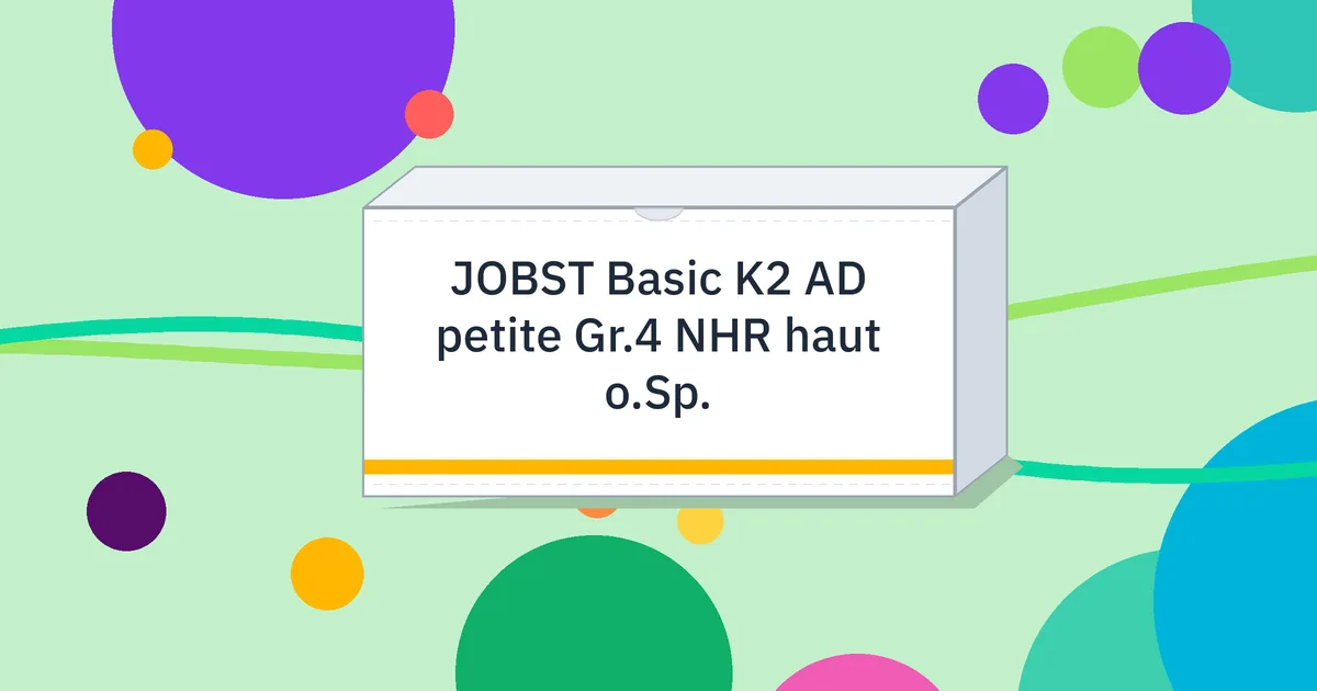Symbolbild: Packung mit der Aufschrift JOBST Basic K2 AD petite Gr.4 NHR haut o.Sp. (PZN 15312610) – Verfügbarkeit und Bezug in Apotheken in Frankfurt am Main