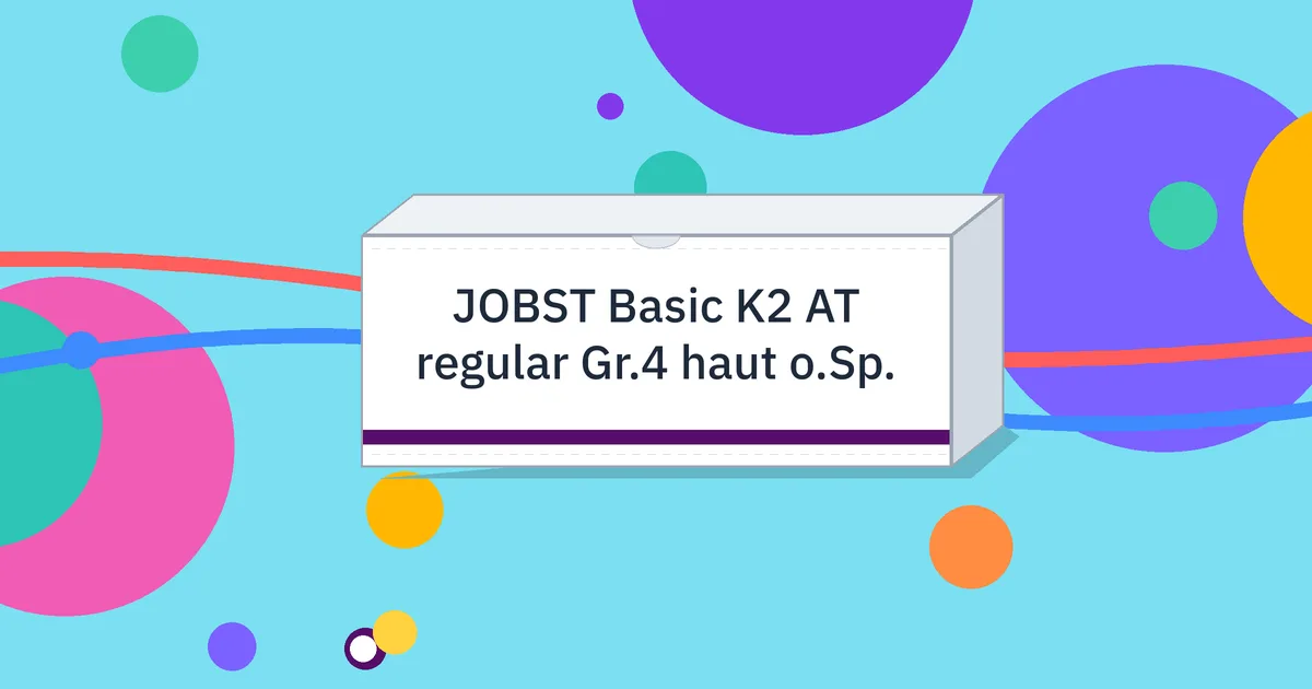 Symbolbild: Packung mit der Aufschrift JOBST Basic K2 AT regular Gr.4 haut o.Sp. (PZN 11249754) – Verfügbarkeit und Bezug in Apotheken in Frankfurt am Main