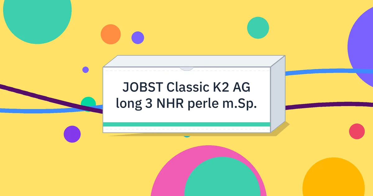 Symbolbild: Packung mit der Aufschrift JOBST Classic K2 AG long 3 NHR perle m.Sp. (PZN 10726703) – Verfügbarkeit und Bezug in Apotheken in Frankfurt am Main
