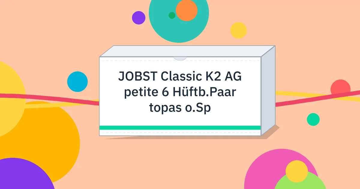 Symbolbild: Packung mit der Aufschrift JOBST Classic K2 AG petite 6 Hüftb.Paar topas o.Sp (PZN 13065320) – Verfügbarkeit und Bezug in Apotheken in Frankfurt am Main