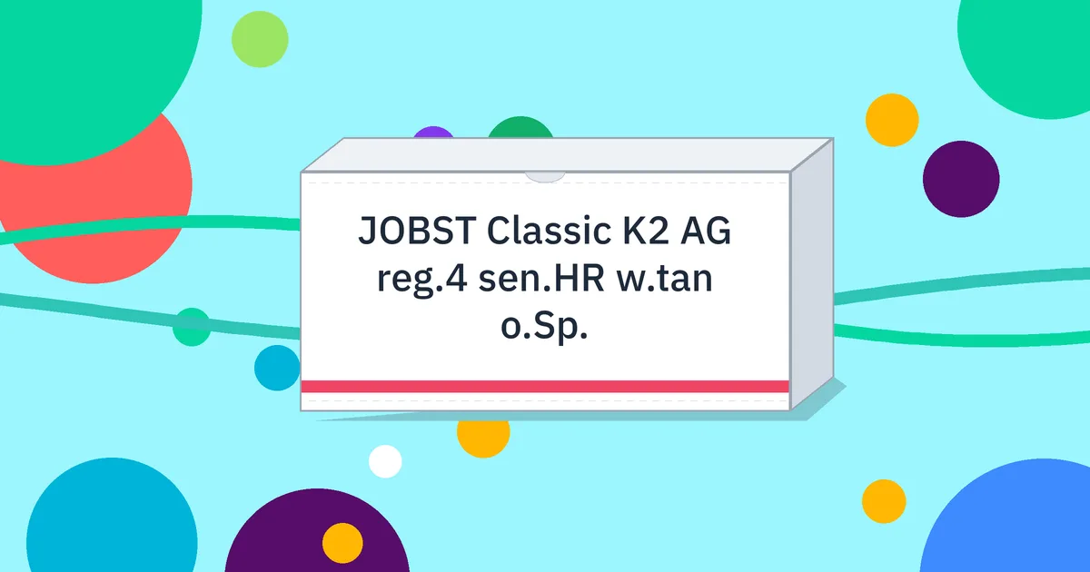 Symbolbild: Packung mit der Aufschrift JOBST Classic K2 AG reg.4 sen.HR w.tan o.Sp. (PZN 17960572) – Verfügbarkeit und Bezug in Apotheken in Frankfurt am Main