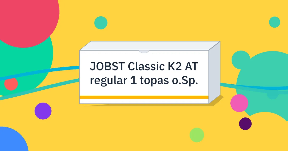 Symbolbild: Packung mit der Aufschrift JOBST Classic K2 AT regular 1 topas o.Sp. (PZN 13069134) – Verfügbarkeit und Bezug in Apotheken in Frankfurt am Main