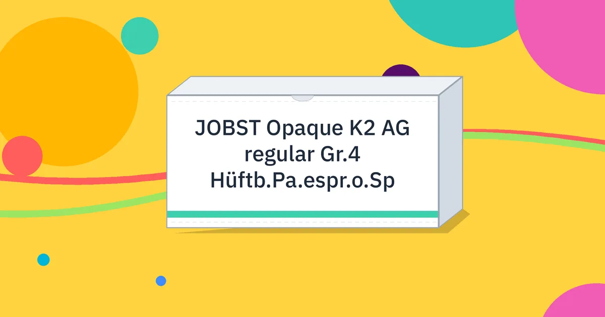 Symbolbild: Packung mit der Aufschrift JOBST Opaque K2 AG regular Gr.4 Hüftb.Pa.espr.o.Sp (PZN 16287386) – Verfügbarkeit und Bezug in Apotheken in Frankfurt am Main