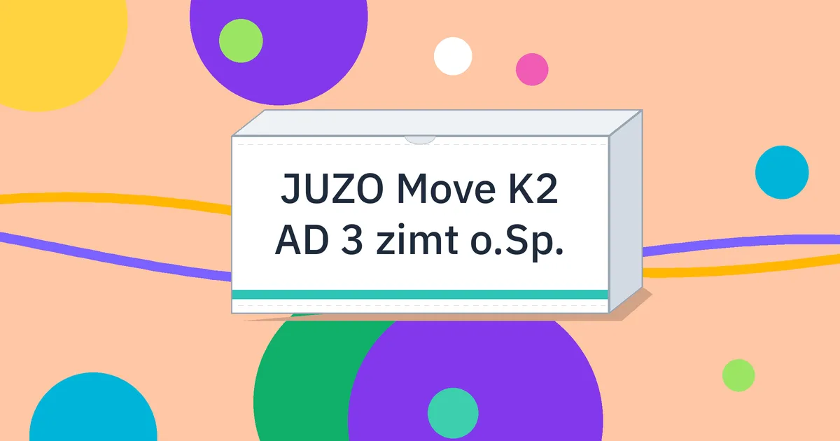 Symbolbild: Packung mit der Aufschrift JUZO Move K2 AD 3 zimt o.Sp. (PZN 18507828) – Verfügbarkeit und Bezug in Apotheken in Frankfurt am Main