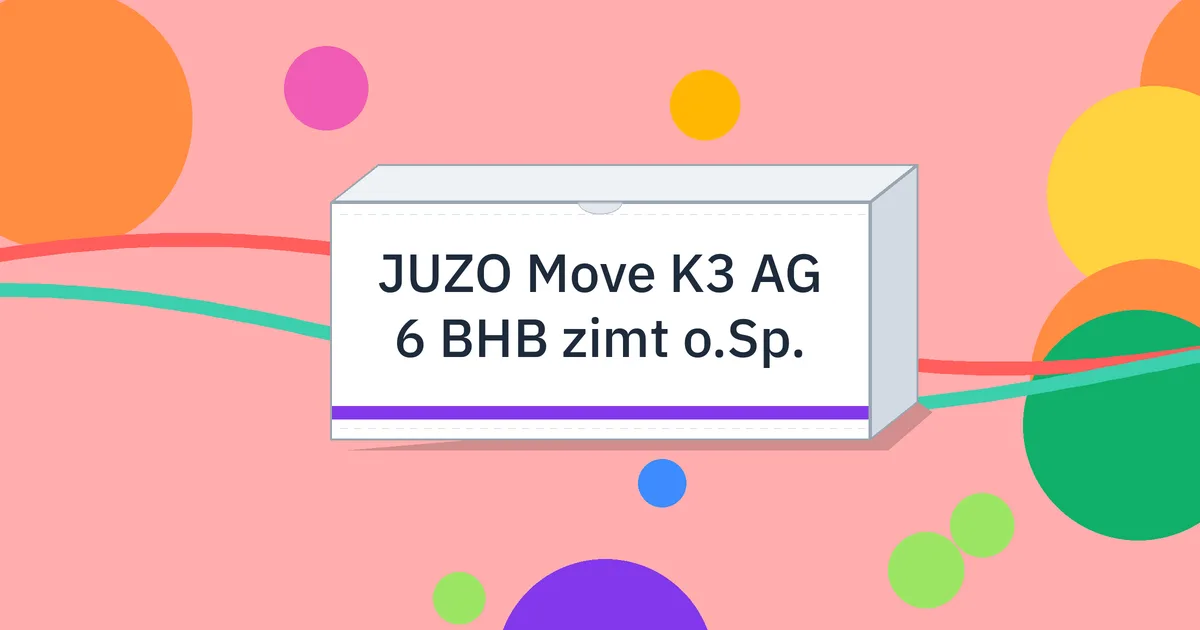 Symbolbild: Packung mit der Aufschrift JUZO Move K3 AG 6 BHB zimt o.Sp. (PZN 18577645) – Verfügbarkeit und Bezug in Apotheken in Frankfurt am Main