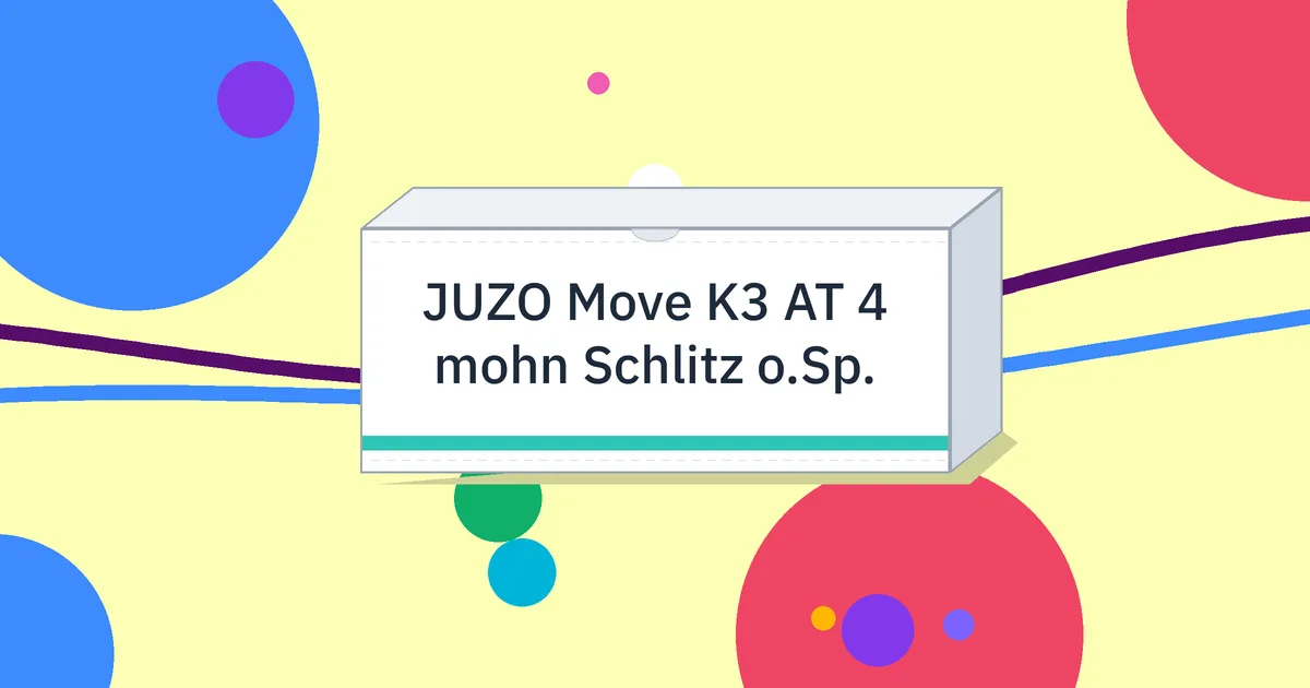Symbolbild: Packung mit der Aufschrift JUZO Move K3 AT 4 mohn Schlitz o.Sp. (PZN 20679749) – Verfügbarkeit und Bezug in Apotheken in Frankfurt am Main