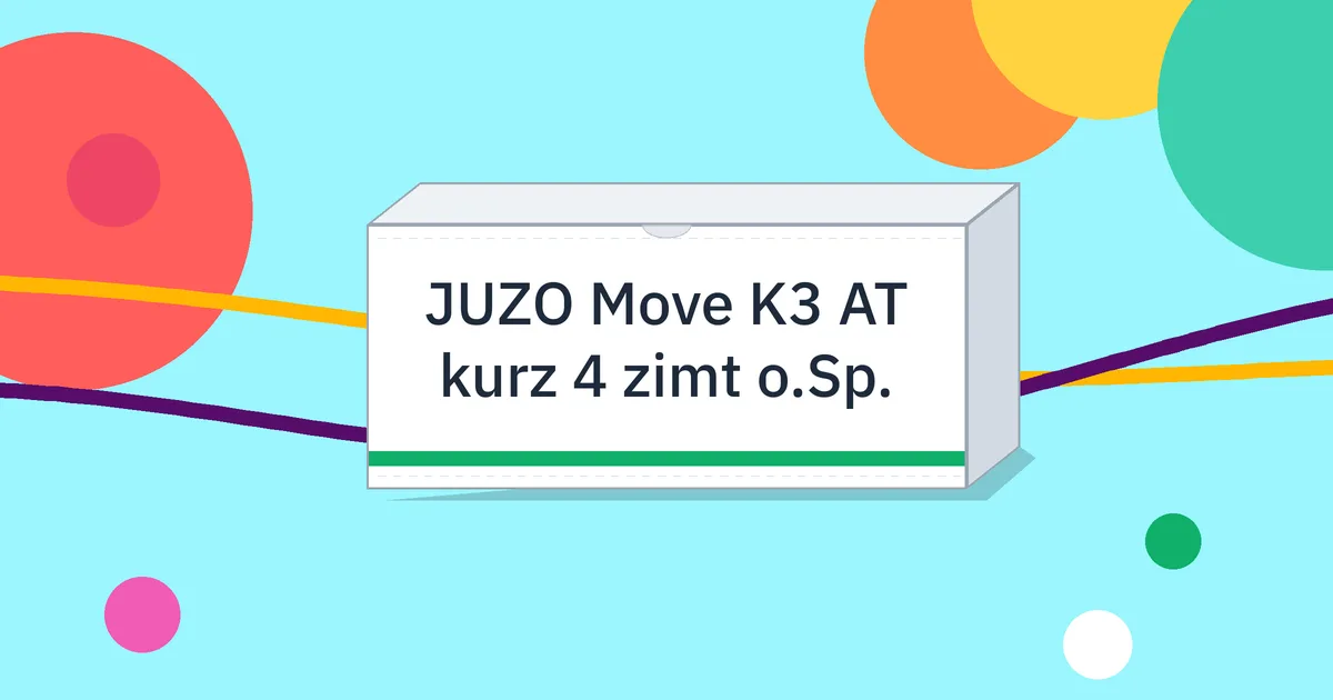 Symbolbild: Packung mit der Aufschrift JUZO Move K3 AT kurz 4 zimt o.Sp. (PZN 20684615) – Verfügbarkeit und Bezug in Apotheken in Frankfurt am Main