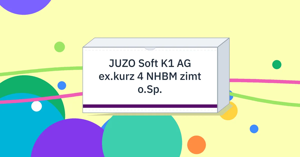 Symbolbild: Packung mit der Aufschrift JUZO Soft K1 AG ex.kurz 4 NHBM zimt o.Sp. (PZN 14996919) – Verfügbarkeit und Bezug in Apotheken in Frankfurt am Main
