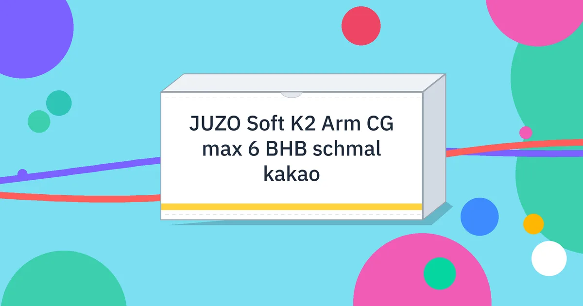 Symbolbild: Packung mit der Aufschrift JUZO Soft K2 Arm CG max 6 BHB schmal kakao (PZN 15513627) – Verfügbarkeit und Bezug in Apotheken in Frankfurt am Main