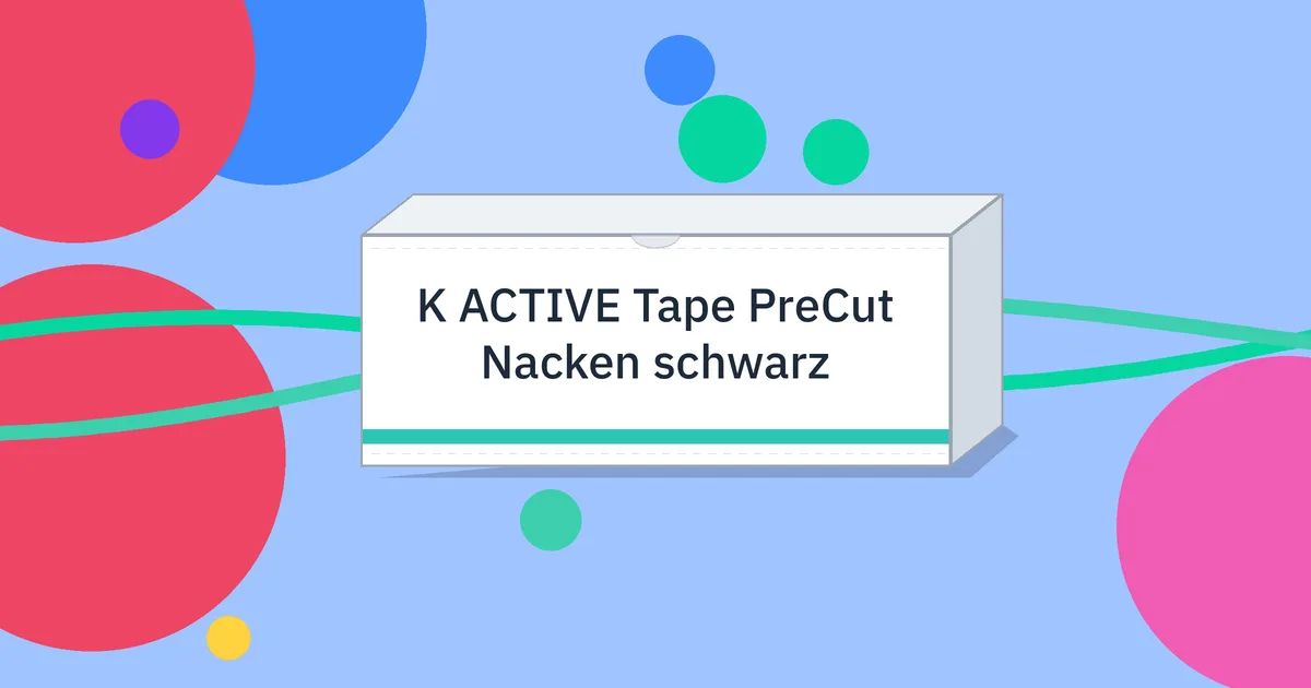 Symbolbild: Packung mit der Aufschrift K ACTIVE Tape PreCut Nacken schwarz (PZN 06936895) – Verfügbarkeit und Bezug in Apotheken in Frankfurt am Main