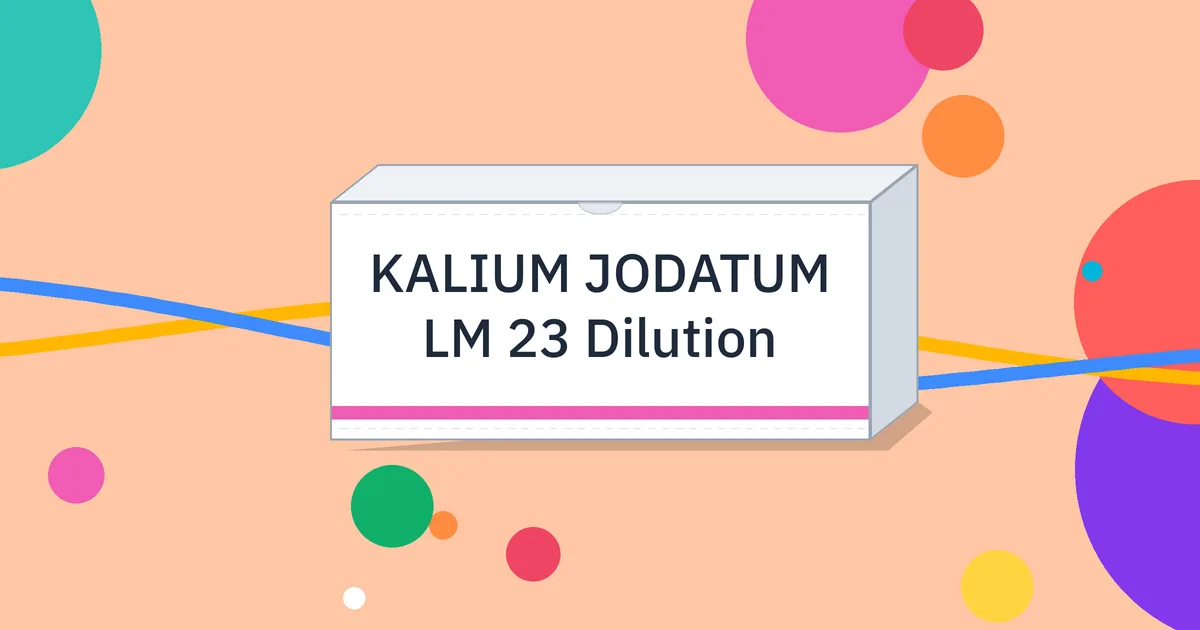 Symbolbild: Packung mit der Aufschrift KALIUM JODATUM LM 23 Dilution (PZN 12922549) – Verfügbarkeit und Bezug in Apotheken in Frankfurt am Main