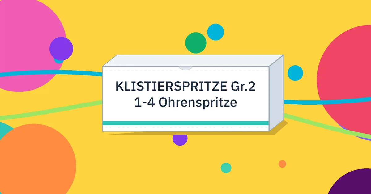 Symbolbild: Packung mit der Aufschrift KLISTIERSPRITZE Gr.2 1-4 Ohrenspritze (PZN 01733130) – Verfügbarkeit und Bezug in Apotheken in Frankfurt am Main