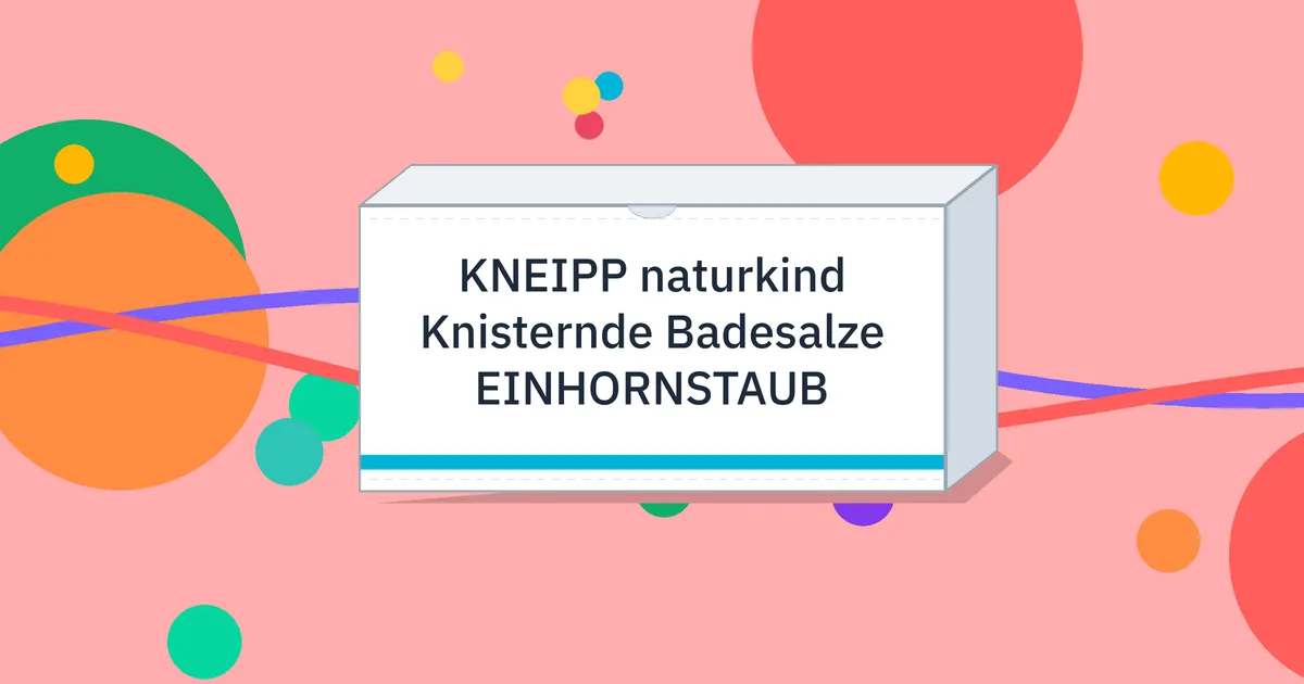 Symbolbild: Packung mit der Aufschrift KNEIPP naturkind Knisternde Badesalze EINHORNSTAUB (PZN 17839072) – Verfügbarkeit und Bezug in Apotheken in Frankfurt am Main