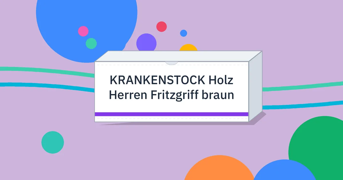 Symbolbild: Packung mit der Aufschrift KRANKENSTOCK Holz Herren Fritzgriff braun (PZN 02694343) – Verfügbarkeit und Bezug in Apotheken in Frankfurt am Main