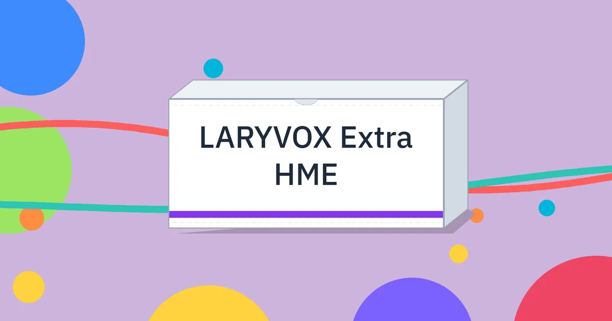 Symbolbild: Packung mit der Aufschrift LARYVOX Extra HME (PZN 14144234) – Verfügbarkeit und Bezug in Apotheken in Frankfurt am Main