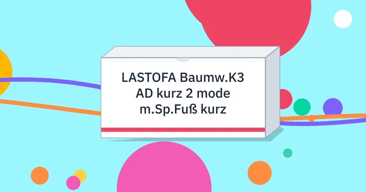Symbolbild: Packung mit der Aufschrift LASTOFA Baumw.K3 AD kurz 2 mode m.Sp.Fuß kurz (PZN 01953498) – Verfügbarkeit und Bezug in Apotheken in Frankfurt am Main