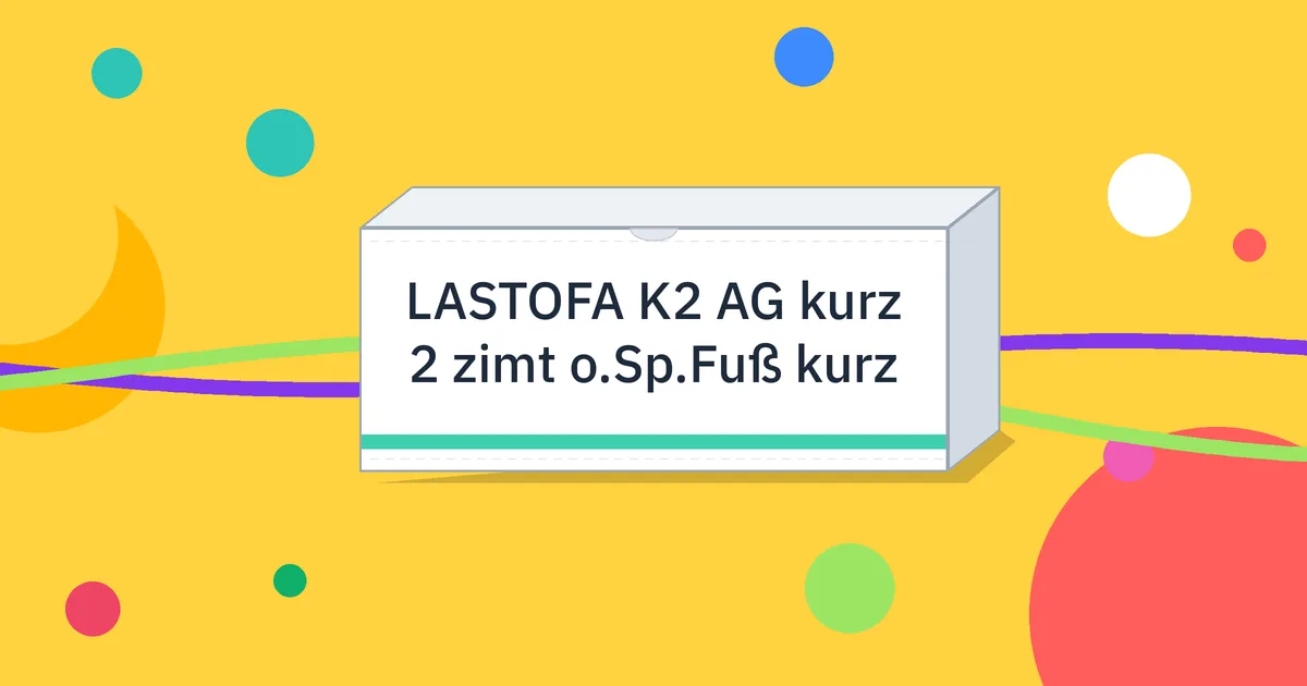 Symbolbild: Packung mit der Aufschrift LASTOFA K2 AG kurz 2 zimt o.Sp.Fuß kurz (PZN 13803060) – Verfügbarkeit und Bezug in Apotheken in Frankfurt am Main