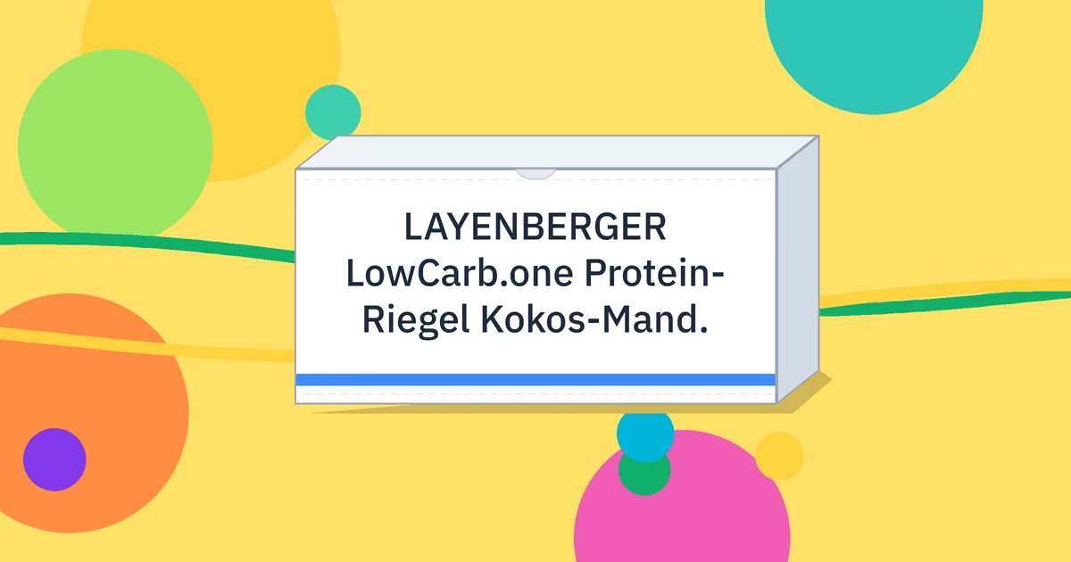 Symbolbild: Packung mit der Aufschrift LAYENBERGER LowCarb.one Protein-Riegel Kokos-Mand. (PZN 11032598) – Verfügbarkeit und Bezug in Apotheken in Frankfurt am Main