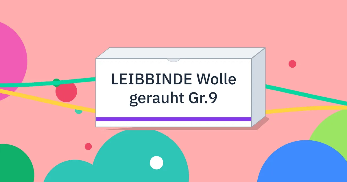 Symbolbild: Packung mit der Aufschrift LEIBBINDE Wolle gerauht Gr.9 (PZN 01731906) – Verfügbarkeit und Bezug in Apotheken in Frankfurt am Main