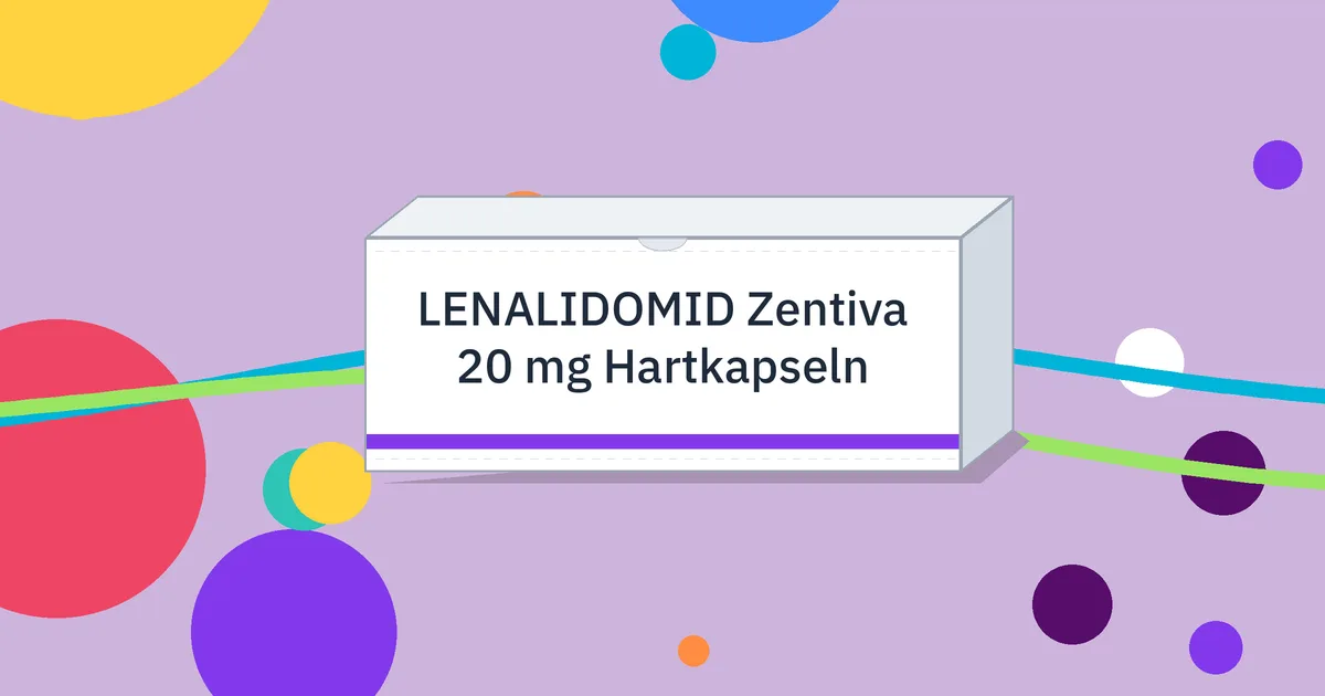 Symbolbild: Packung mit der Aufschrift LENALIDOMID Zentiva 20 mg Hartkapseln (PZN 17444215) – Verfügbarkeit und Bezug in Apotheken in Frankfurt am Main