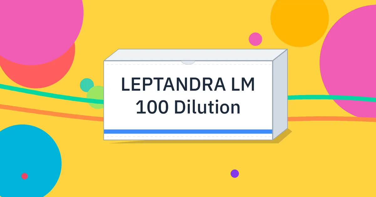 Symbolbild: Packung mit der Aufschrift LEPTANDRA LM 100 Dilution (PZN 13527140) – Verfügbarkeit und Bezug in Apotheken in Frankfurt am Main