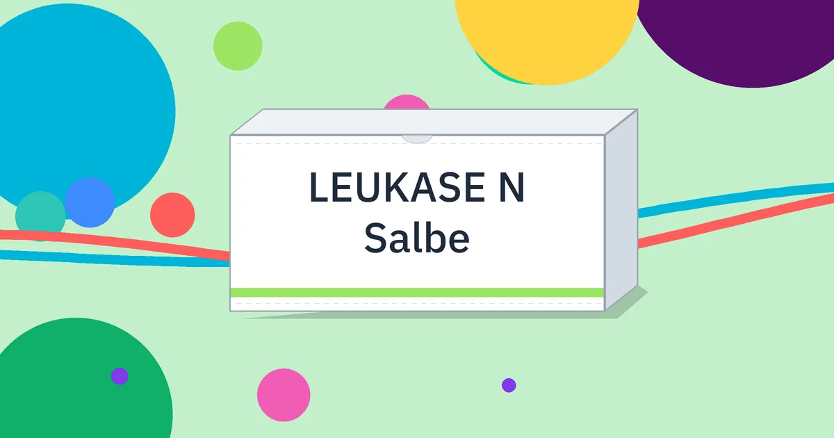 Symbolbild: Packung mit der Aufschrift LEUKASE N Salbe (PZN 04788692) – Verfügbarkeit und Bezug in Apotheken in Frankfurt am Main