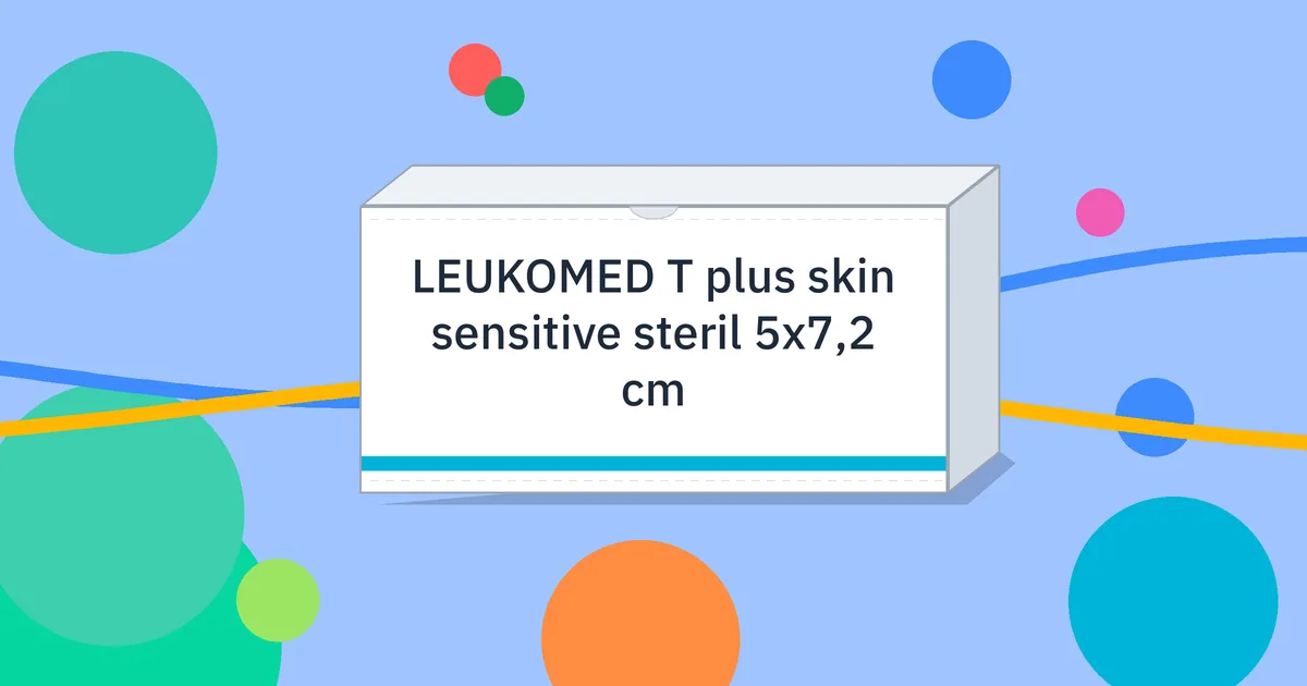 Symbolbild: Packung mit der Aufschrift LEUKOMED T plus skin sensitive steril 5x7,2 cm (PZN 15862888) – Verfügbarkeit und Bezug in Apotheken in Frankfurt am Main