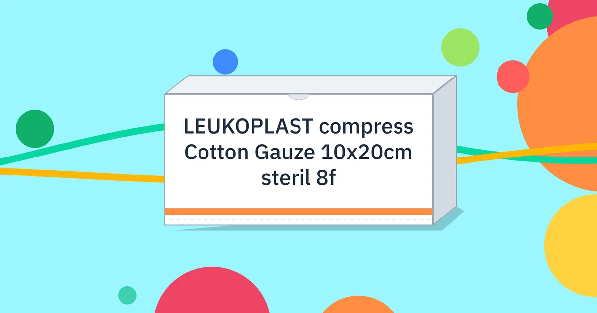 Symbolbild: Packung mit der Aufschrift LEUKOPLAST compress Cotton Gauze 10x20cm steril 8f (PZN 17208549) – Verfügbarkeit und Bezug in Apotheken in Frankfurt am Main